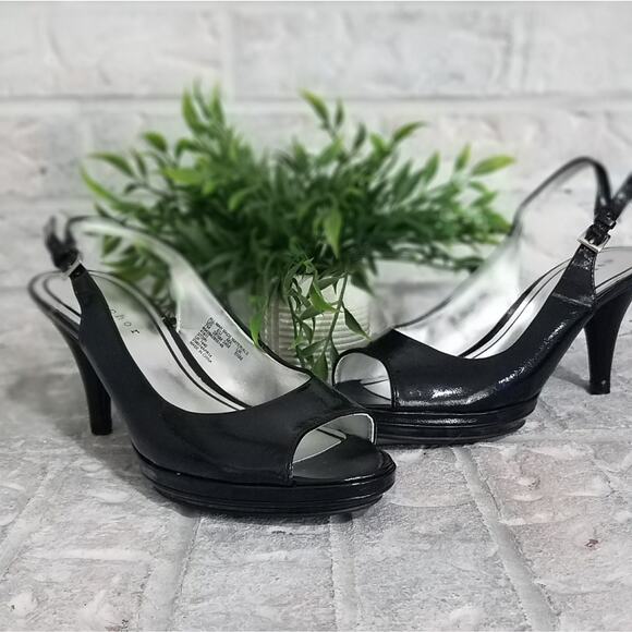 Metaphor | Shoes | Black Patent Leather Along Back Peel Toe Heel Size 7 ...